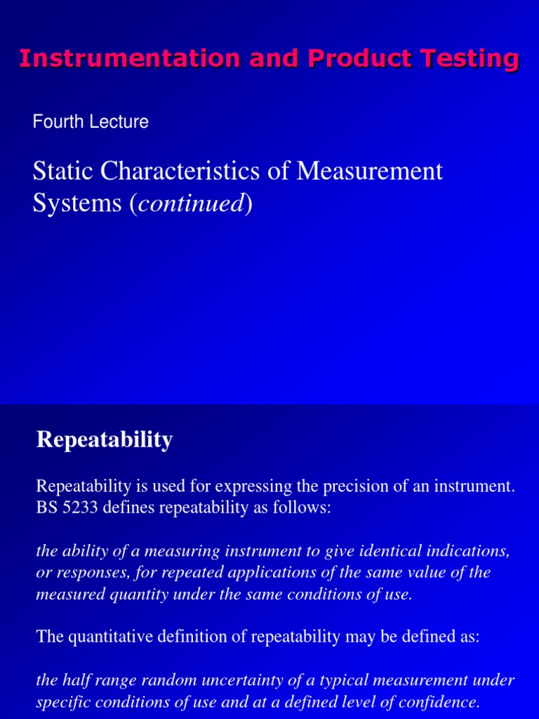 Repeatability | PDF | Confidence Interval | Measuring Instrument