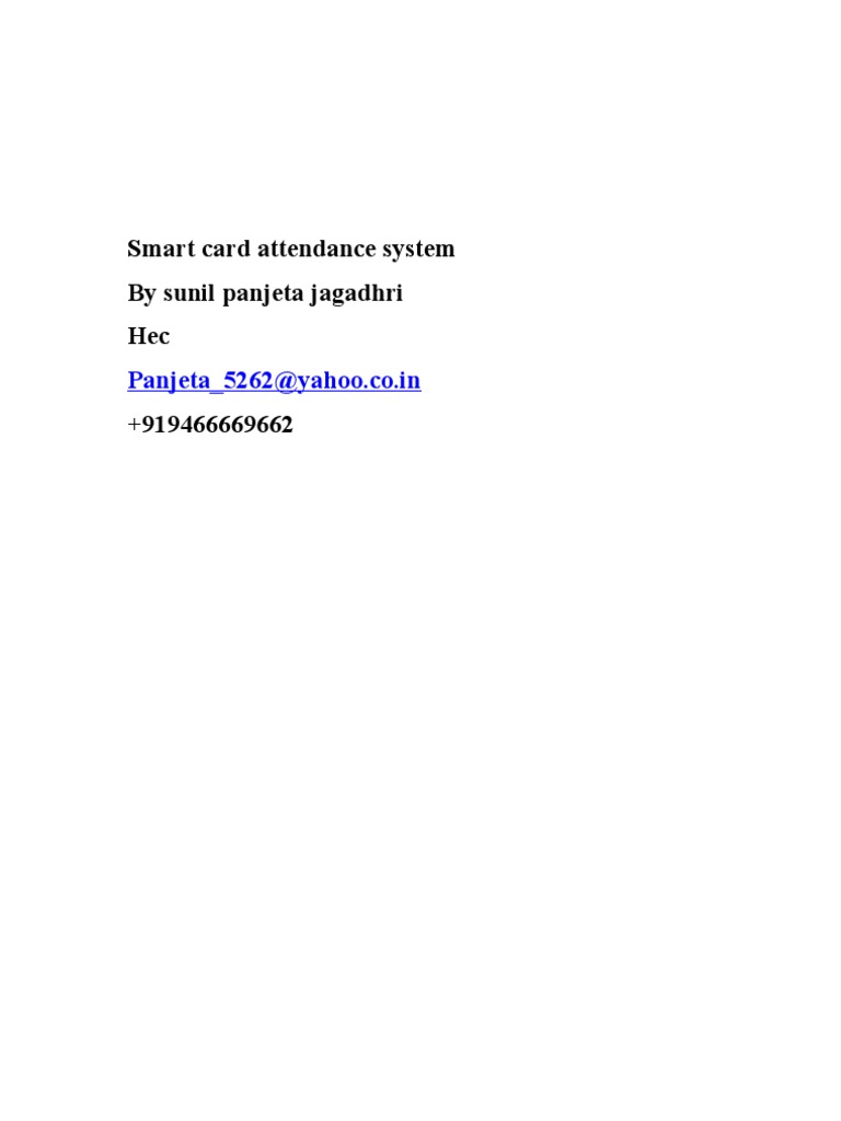 Smart Card Attendance System | PDF | P–N Junction | Diode