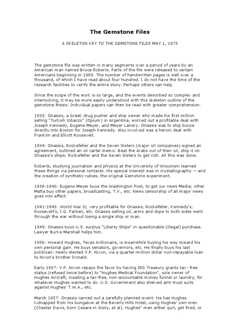 The Gemstone Files | PDF | Lee Harvey Oswald | John F. Kennedy