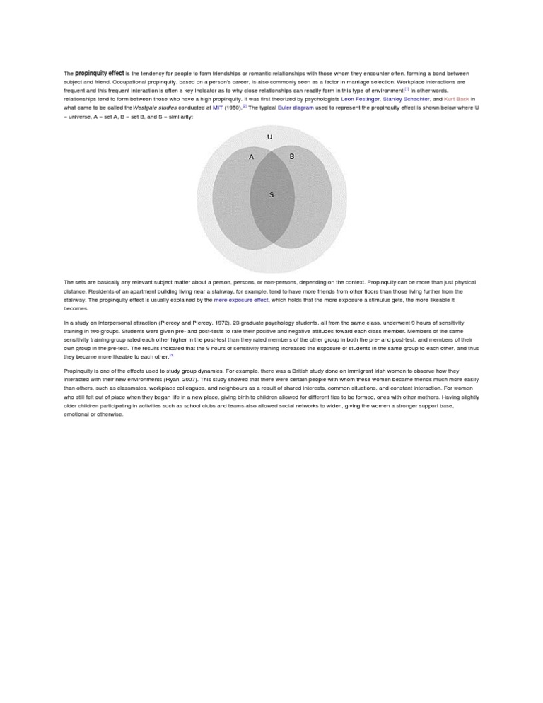 The Propinquity Effect | PDF | Metaphysics Of Mind | Behavioural Sciences