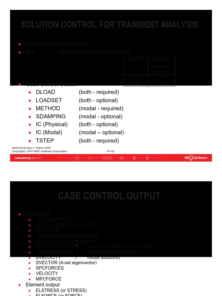 Solution Control For Transient Analysis: Method Structured Solution ...