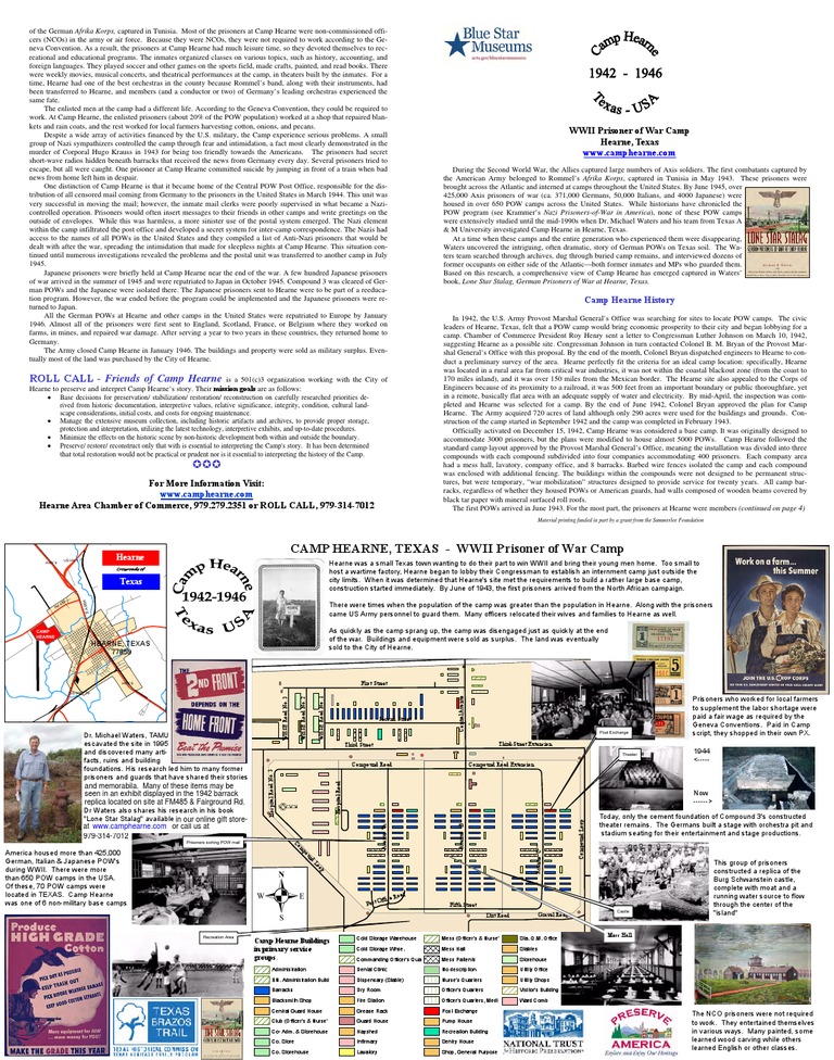 Camp Hearne POW Brochure Texas | Prisoner Of War | Nazi Germany