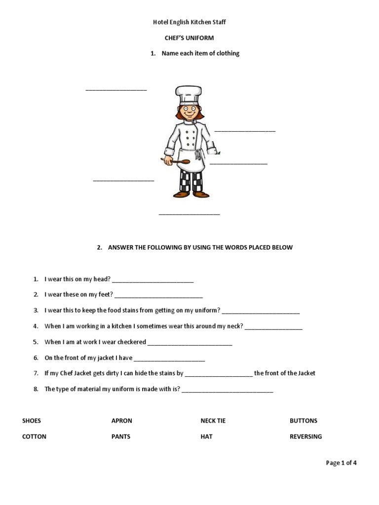Chef Uniform and Kitchen Tasks Guide | PDF | Roasting | Cooking