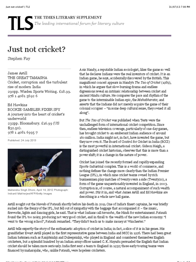 Cricket 2013 Just Not Cricket | PDF | Cricket | England Cricket Team