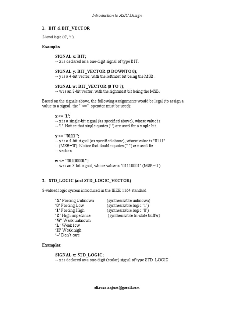 VHDL Data Types | PDF | Data Type | Vhdl