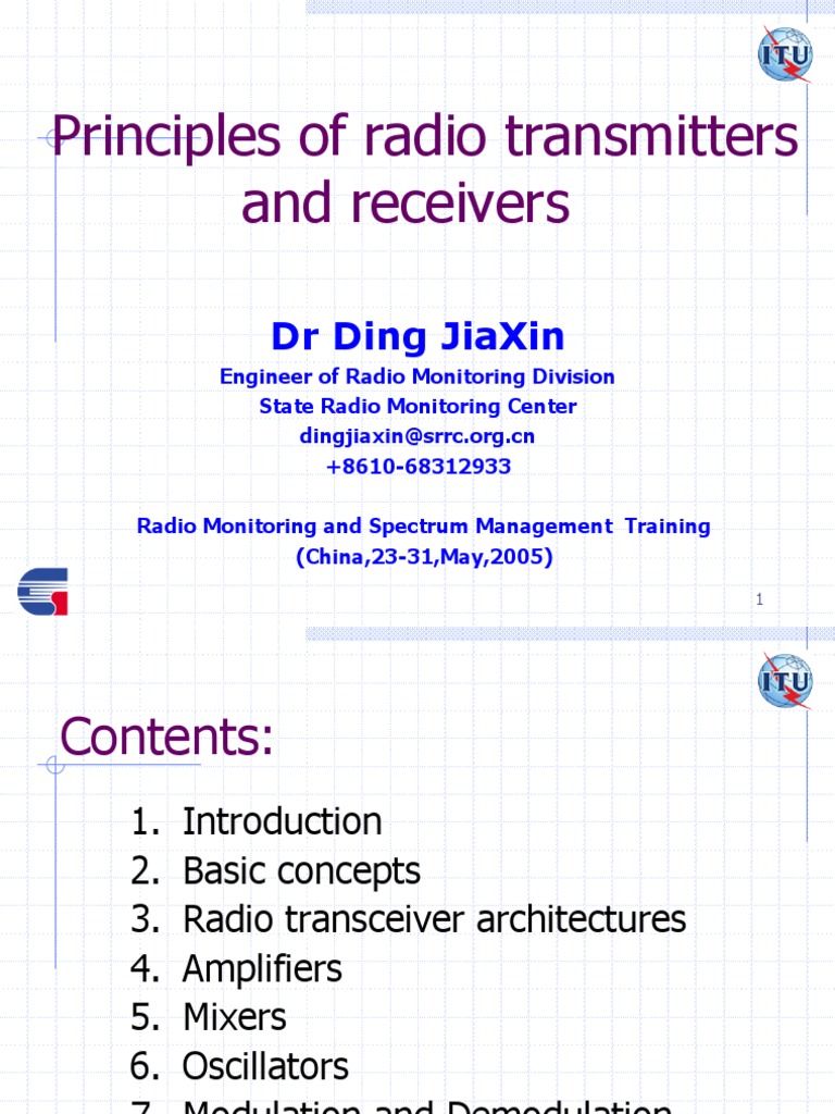 Principles Of Radio Transmitters And Receivers 1 Pdf Amplifier Modulation