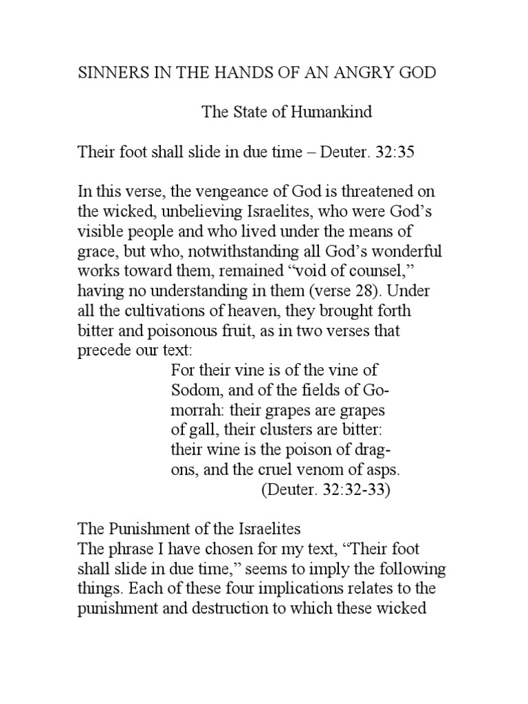 SINNERS+IN+THE+HANDS+OF+AN+ANGRY+GOD.doc | Anger | Hell