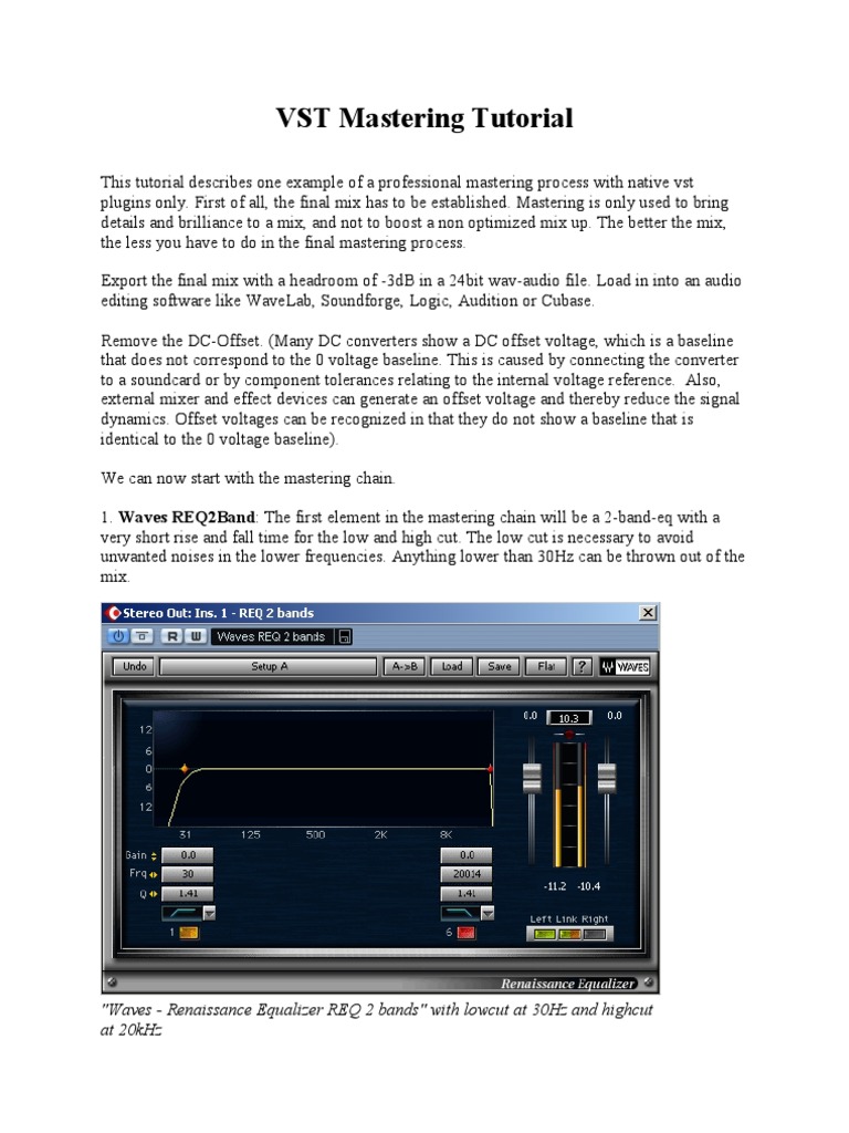 VST Mastering Process Explained | PDF | Equalization (Audio) | Waves
