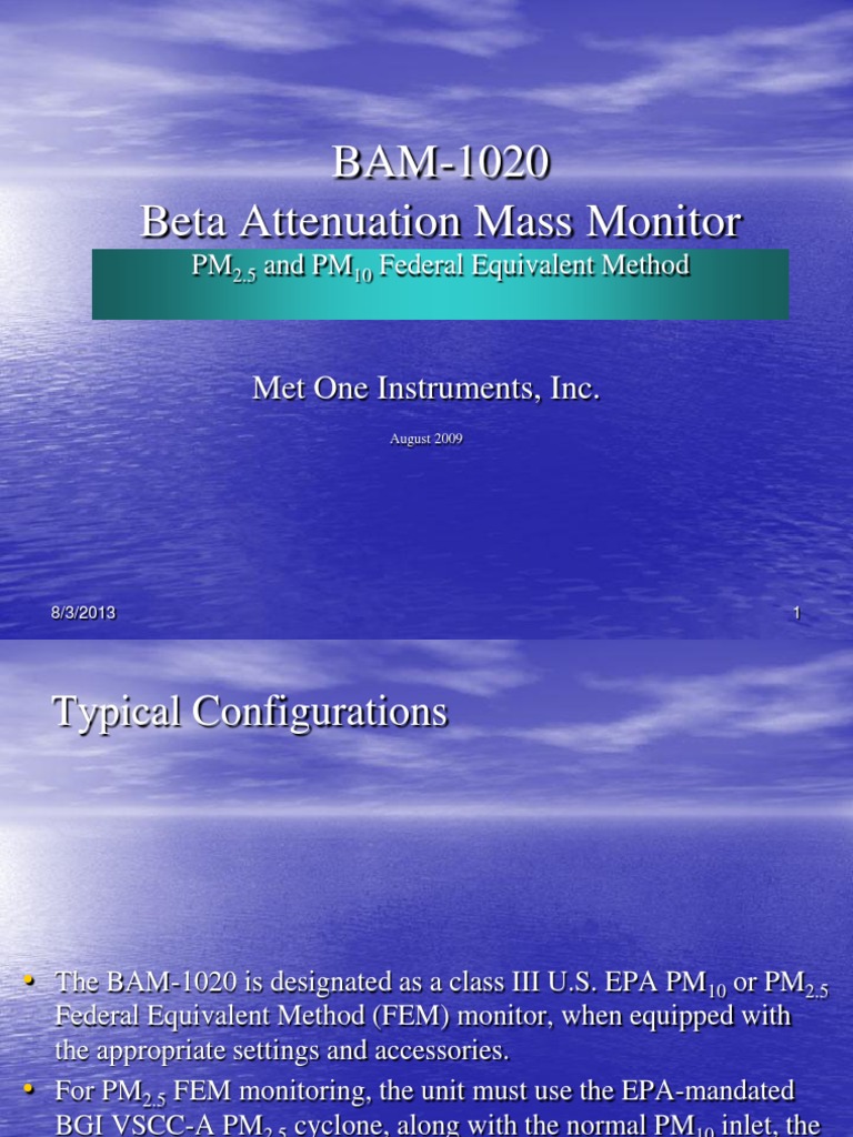 MetOne BAM-1020 Basic Presentation | PDF | Particulates | Atmosphere Of ...