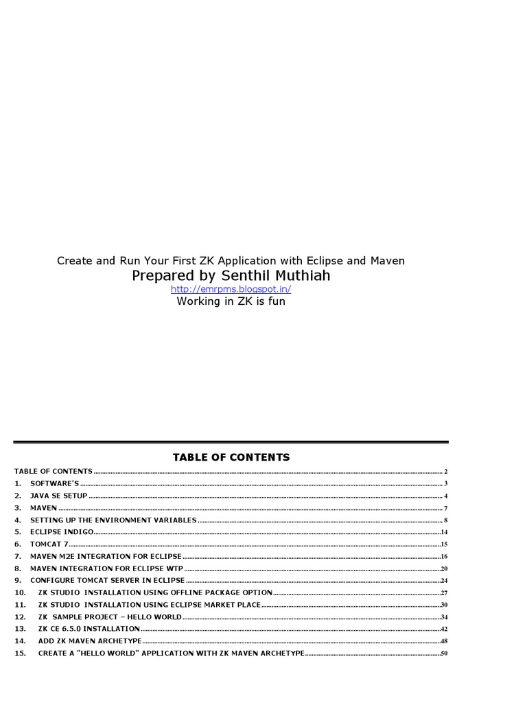 Java Eclipse ZK Maven Tomcat Setup | PDF | Eclipse (Software) | Java ...