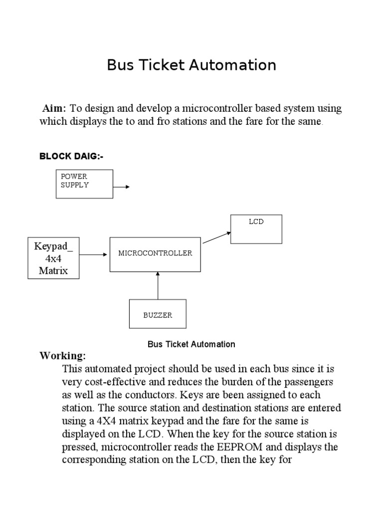 Bus Ticket Automation | PDF | Microcontroller | Secure Digital