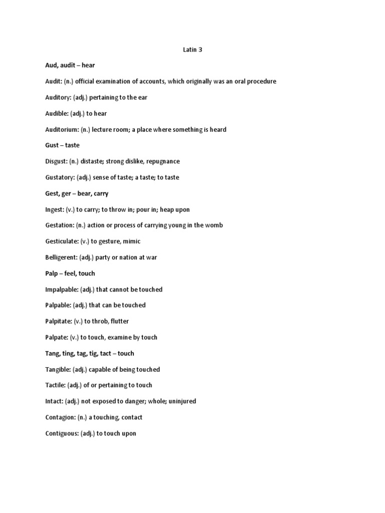 Latin 3 Etymology | PDF | Language Arts & Discipline