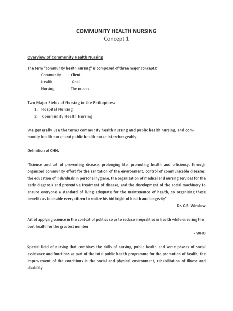 Community Health Nursing | PDF | Nursing | Public Health