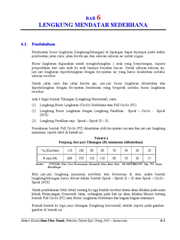 Lengkung Mendatar Sederhana | PDF