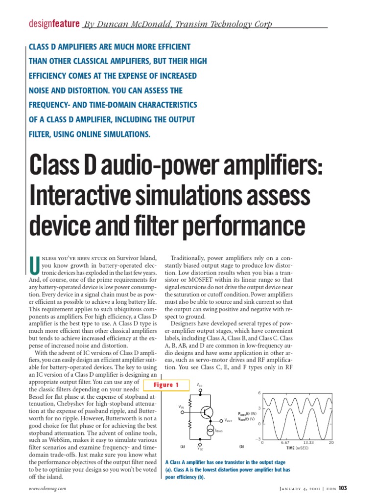 Class D Amplifiers - Interactive Simulations | PDF | Amplifier | Filter (Signal Processing)