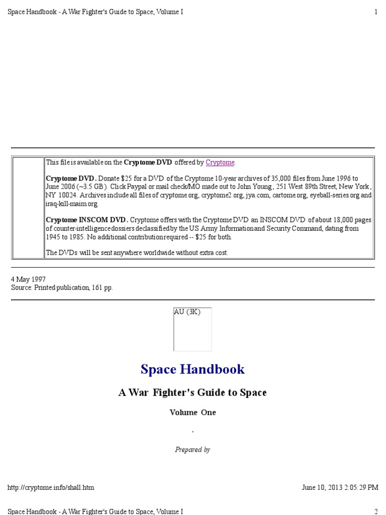 Space Handbook | PDF | V 2 Rocket | Intercontinental Ballistic Missile