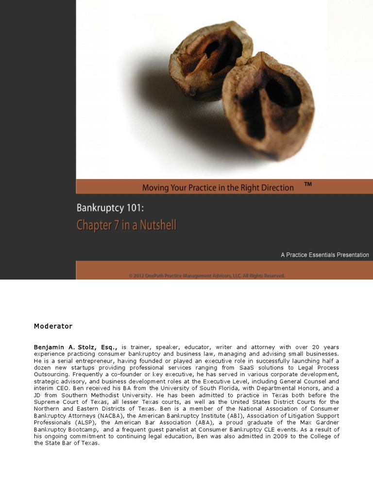 Chapter 7 in A Nutshell | PDF | Chapter 7 | Bankruptcy In The United States