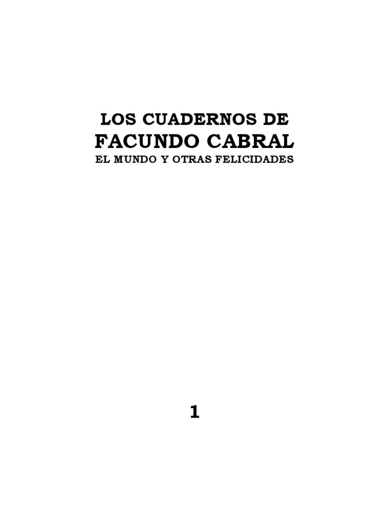 Los Cuadernos de Facundo Cabral PDF | PDF | Amor | Hora