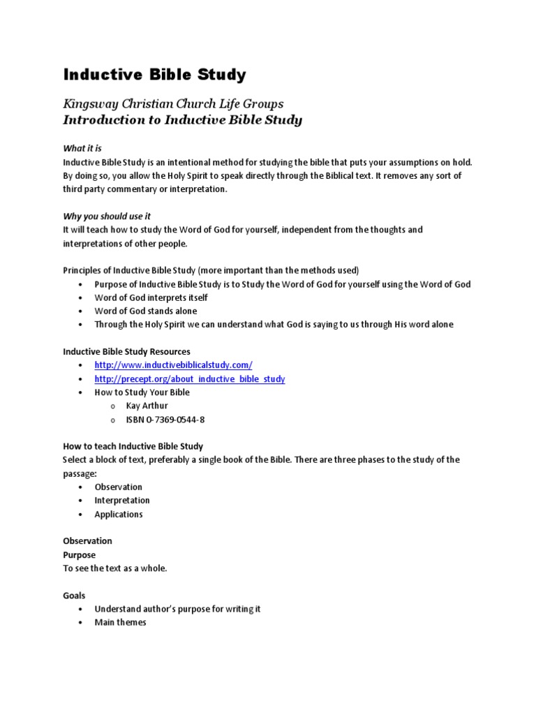 Inductive Bible Study Guide | PDF | Bible Study (Christian) | Bible