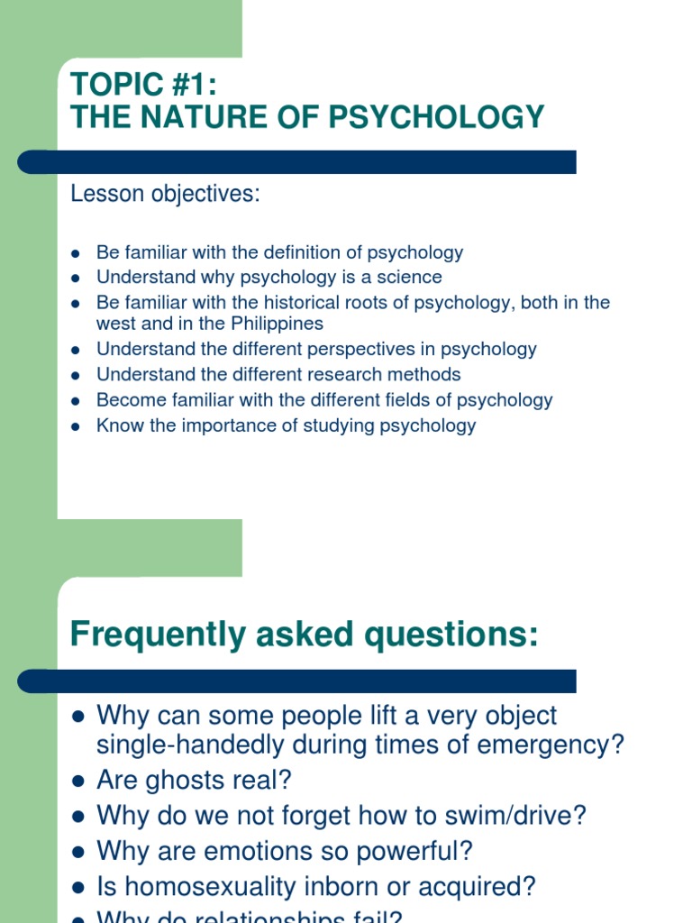 The Nature of Psychology | PDF | Mind | Experiment