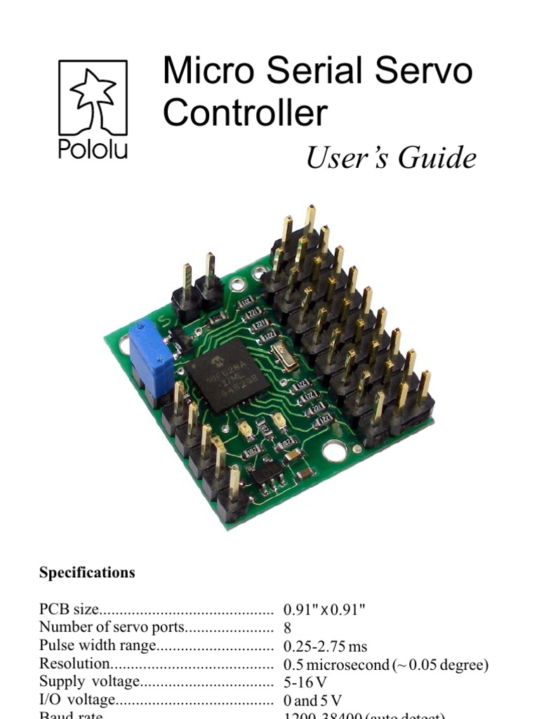 Pololu Micro Serial Controller Ssc03a - Guide | PDF | Servomechanism | Bit
