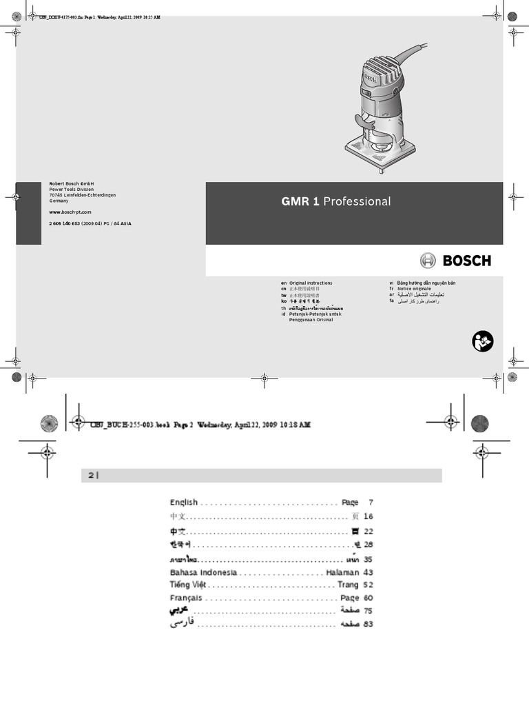 Bosch Power Tool Safety Guide | PDF | Ac Power Plugs And Sockets | Screw
