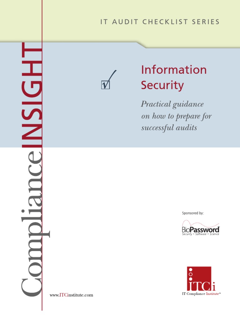 It Sec Audit Checklist | PDF | Information Security | Internal Audit