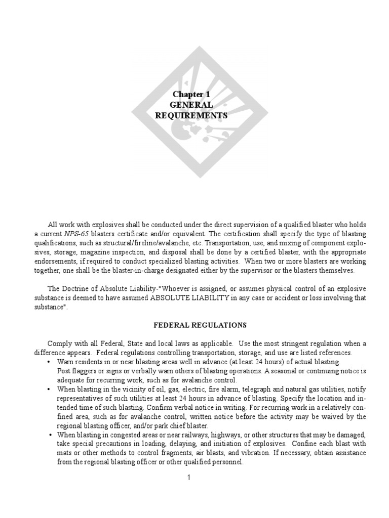 Standard Operating Procedures for the Safe Transportation, Storage ...