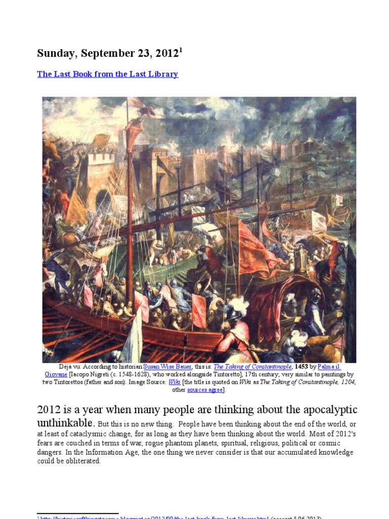 The Last Book of the Imperial Library of Constantinople | Libraries ...