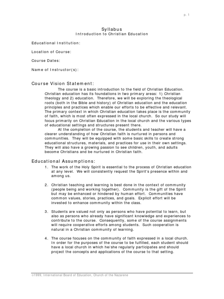 Introduction To Christian Education | PDF | Philosophy Of Education ...