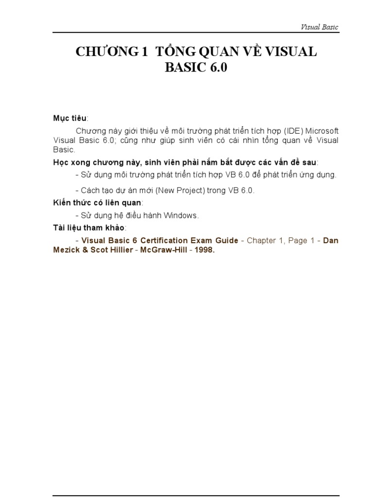 Giáo Trình Visual Basic 6.0 | PDF