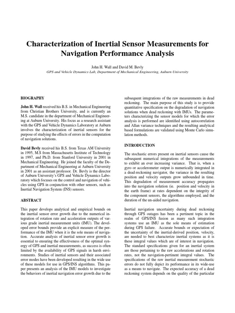 IMU Characterization | PDF | Inertial Navigation System | Variance