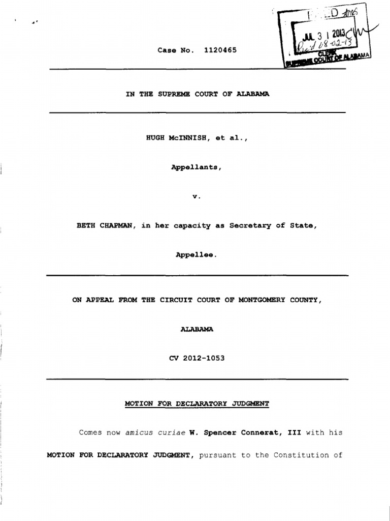 SCOAL - McInnish - Goode V Chapman - Connerat Motion For Declaratory ...