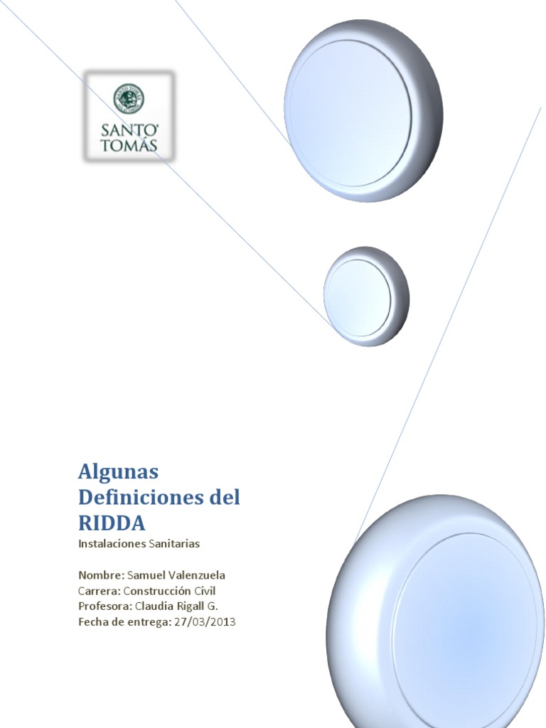 Algunas Definiciones Del RIDDA | PDF | Alcantarillado | Tubería ...