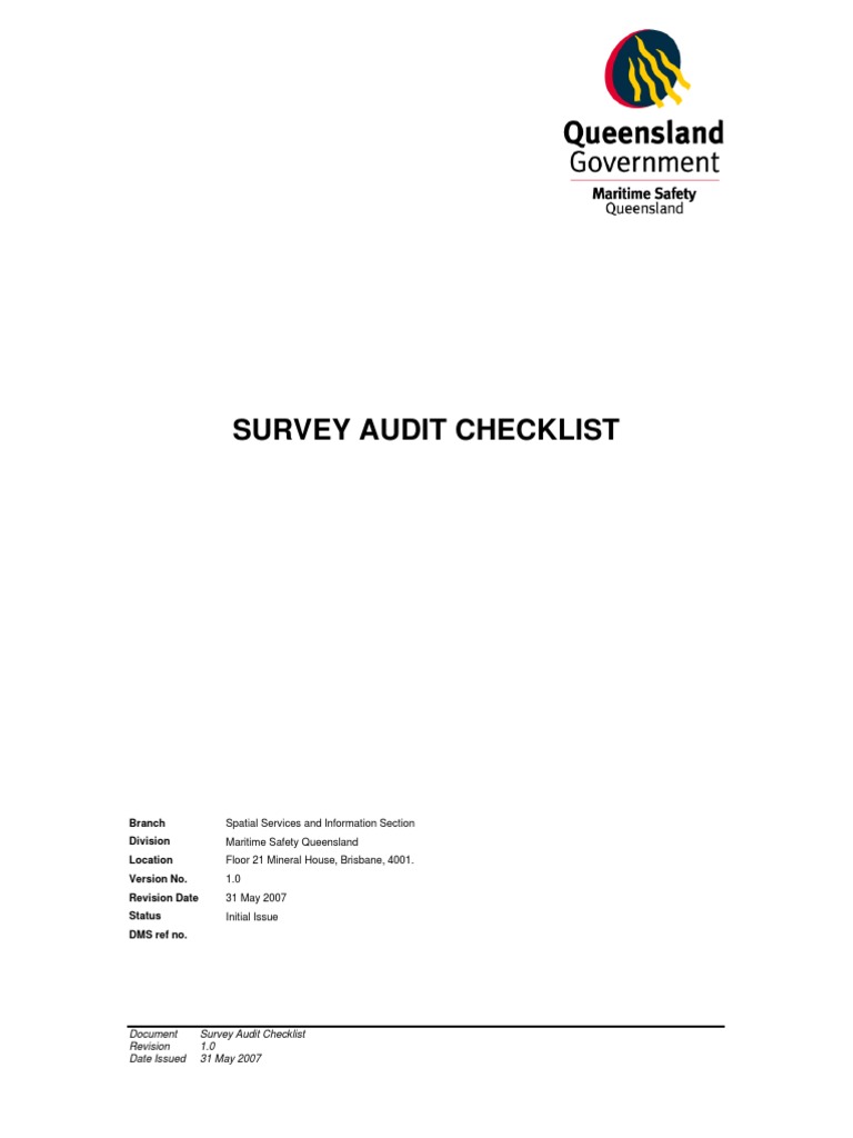 PDF Survey Audit Checklist | PDF | Surveying | Tide