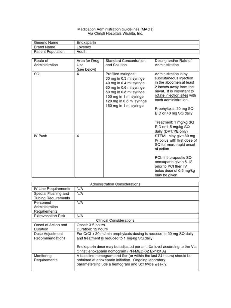 Enoxaparin MAG | PDF | Syringe | Pharmaceutical Drug