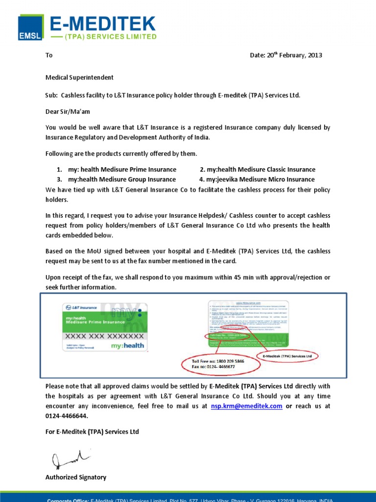 Hospital Letter | PDF | Insurance | Service Industries