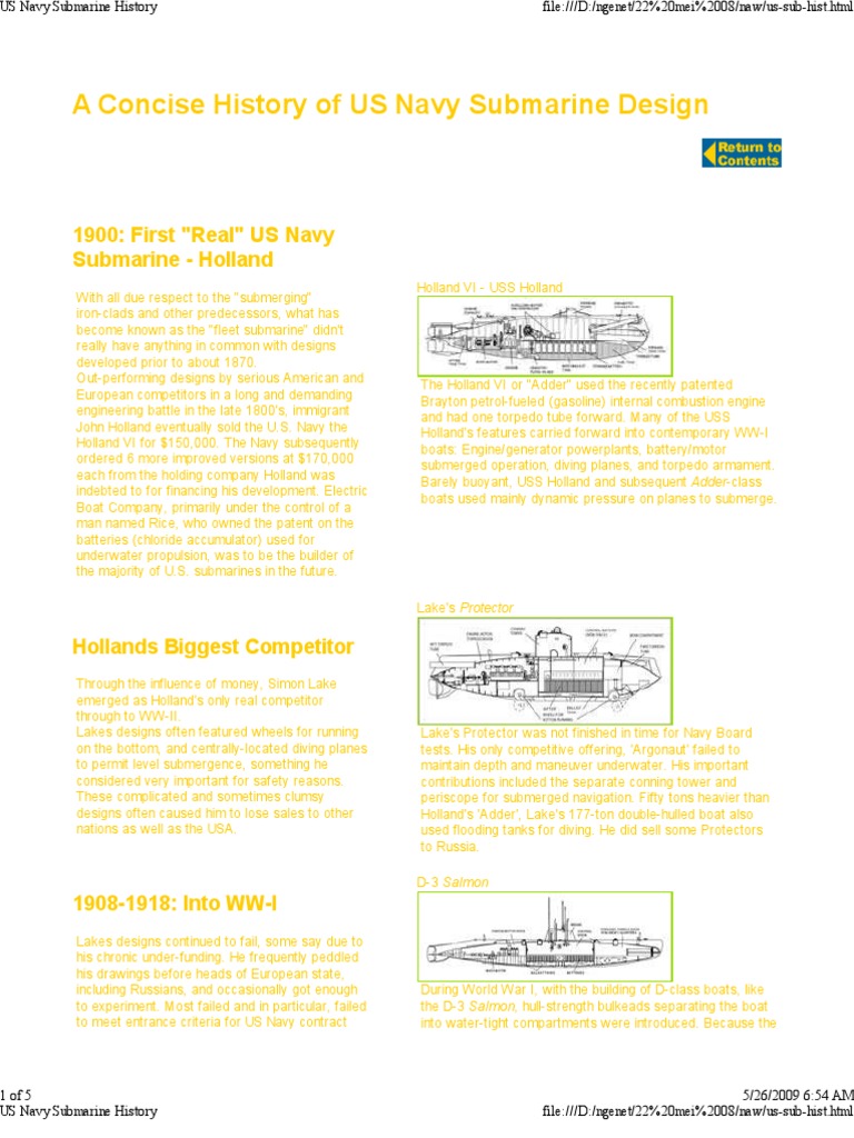 History of US Navy Submarines | PDF | Underwater Work | Submarines