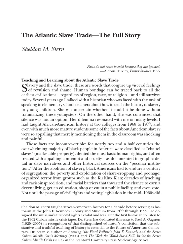 Atlantic Slave Trade: Shared History | PDF | Atlantic Slave Trade | Slavery