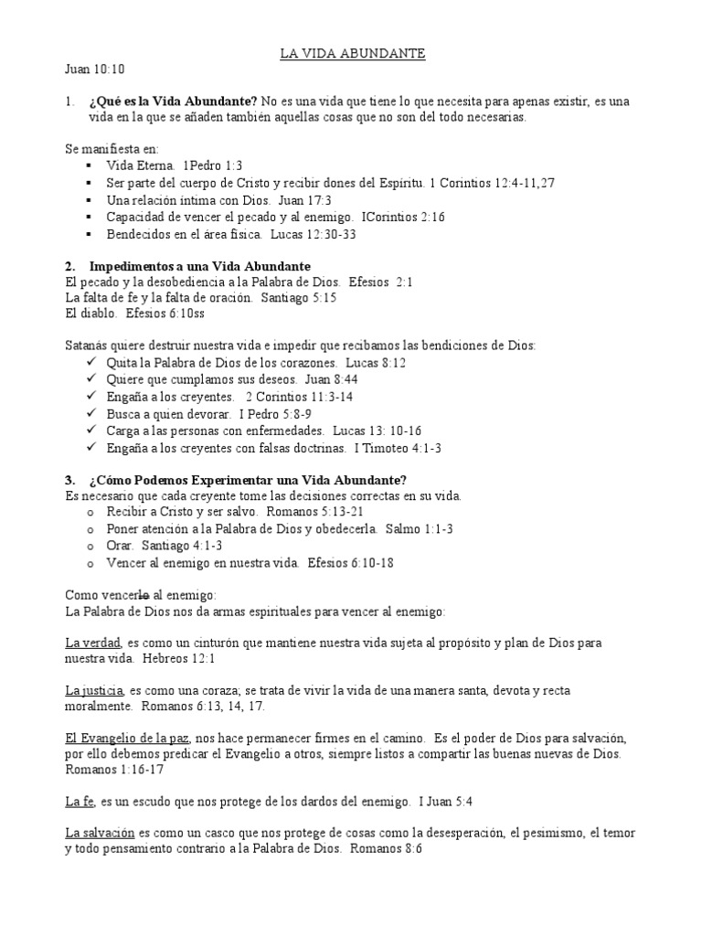 La Vida Abundante | PDF | Rápido | Dios