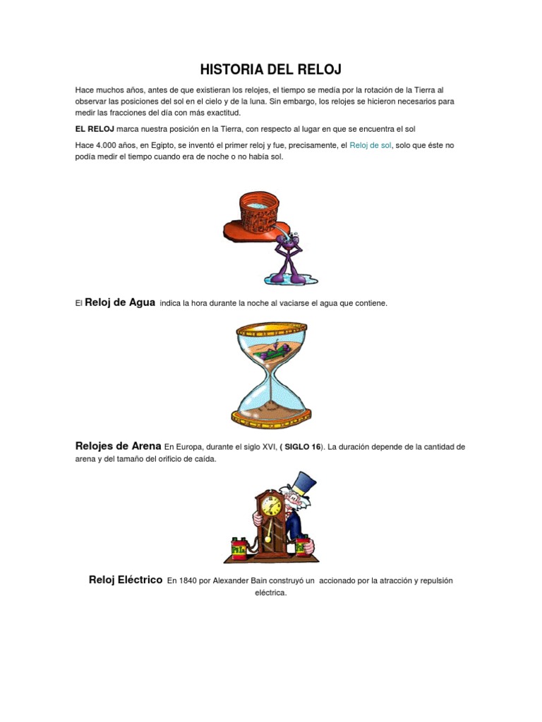 Evolución del Reloj para Niños | PDF