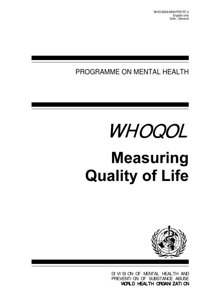 WOQOL Measuring QV Mental | PDF | Quality Of Life | Health Care
