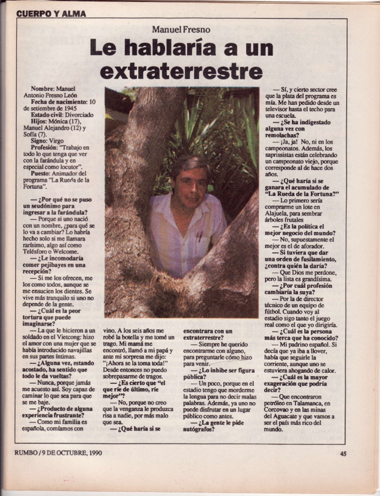 Manuel Fresno: Vida y Reflexiones | PDF | Ocio