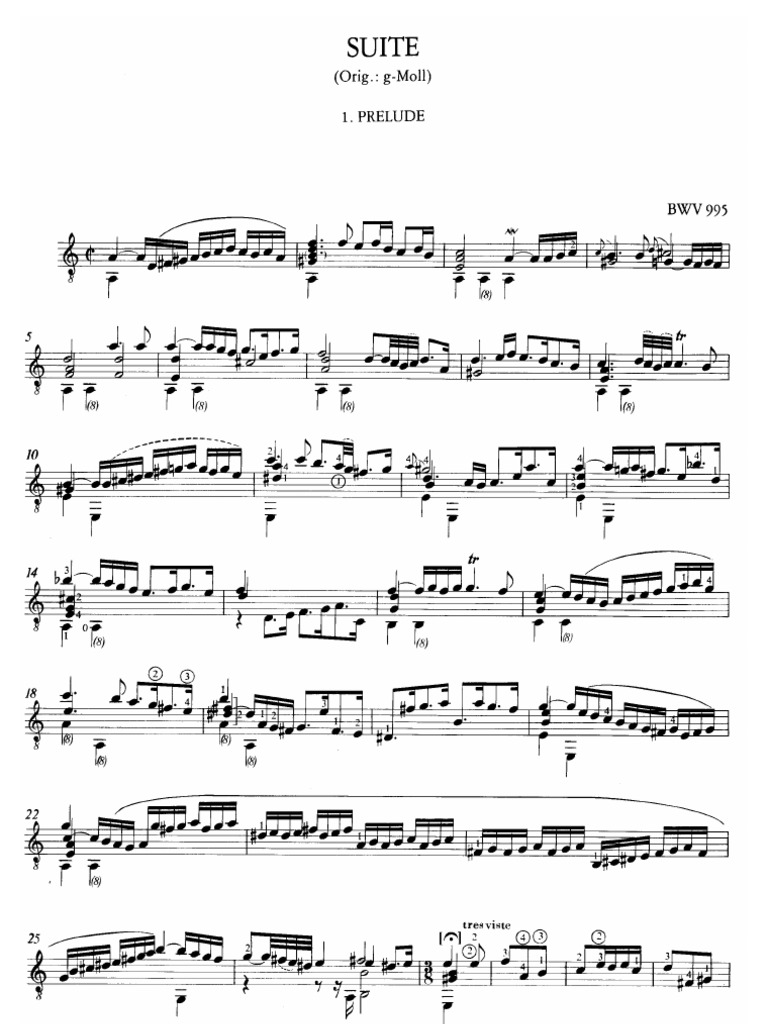 BWV 995 Guitar | PDF