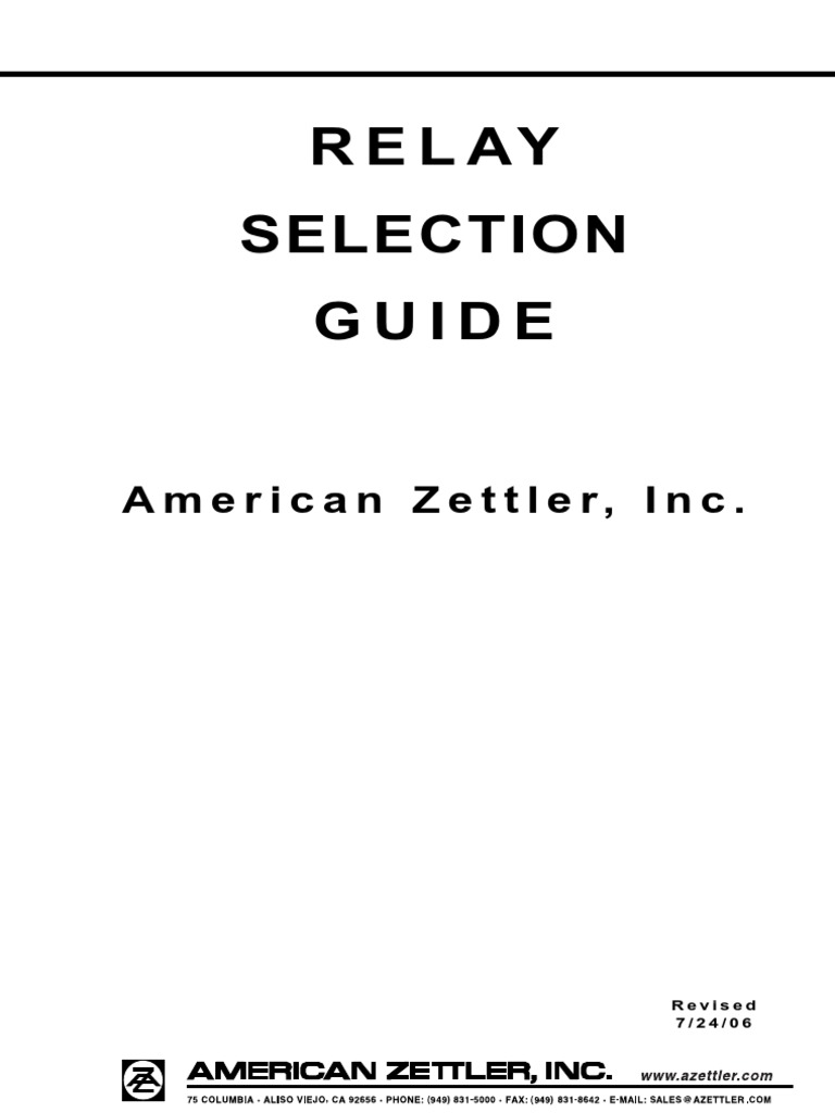 RELAY Selector Guide | PDF | Switch | Relay