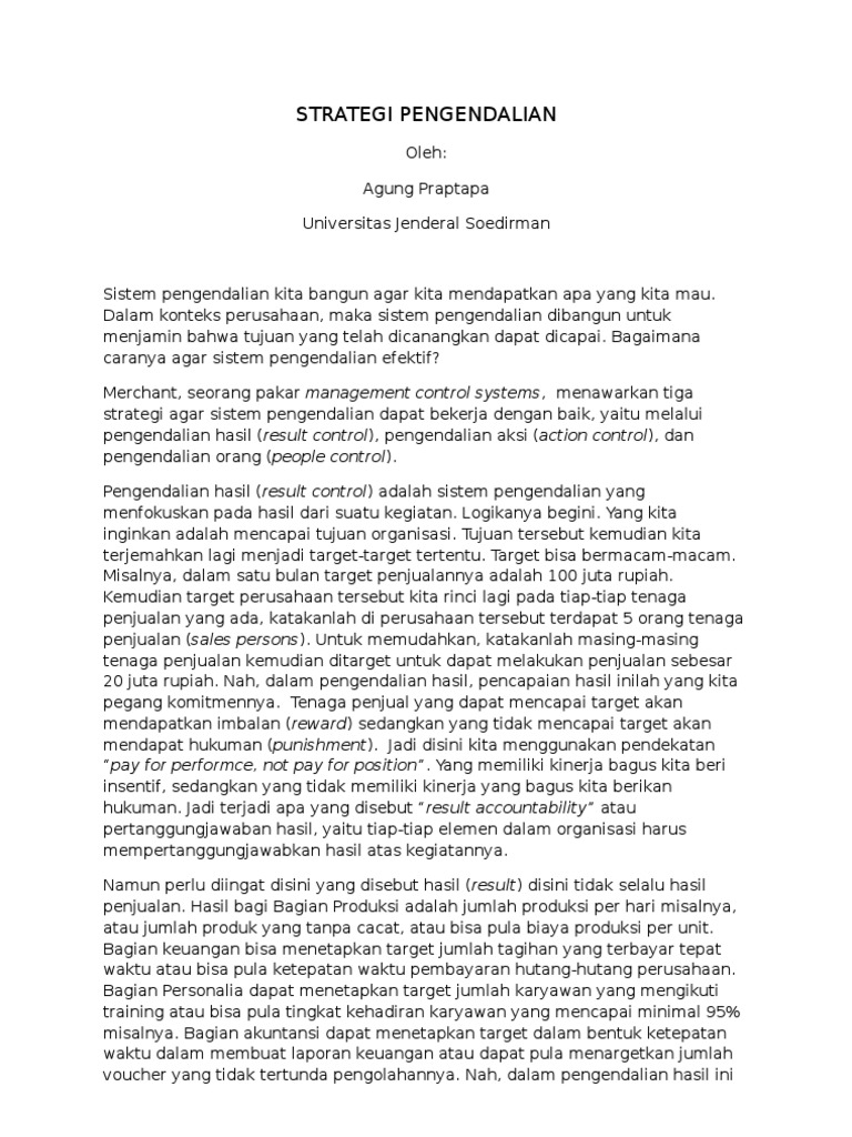 Strategi Pengendalian | PDF
