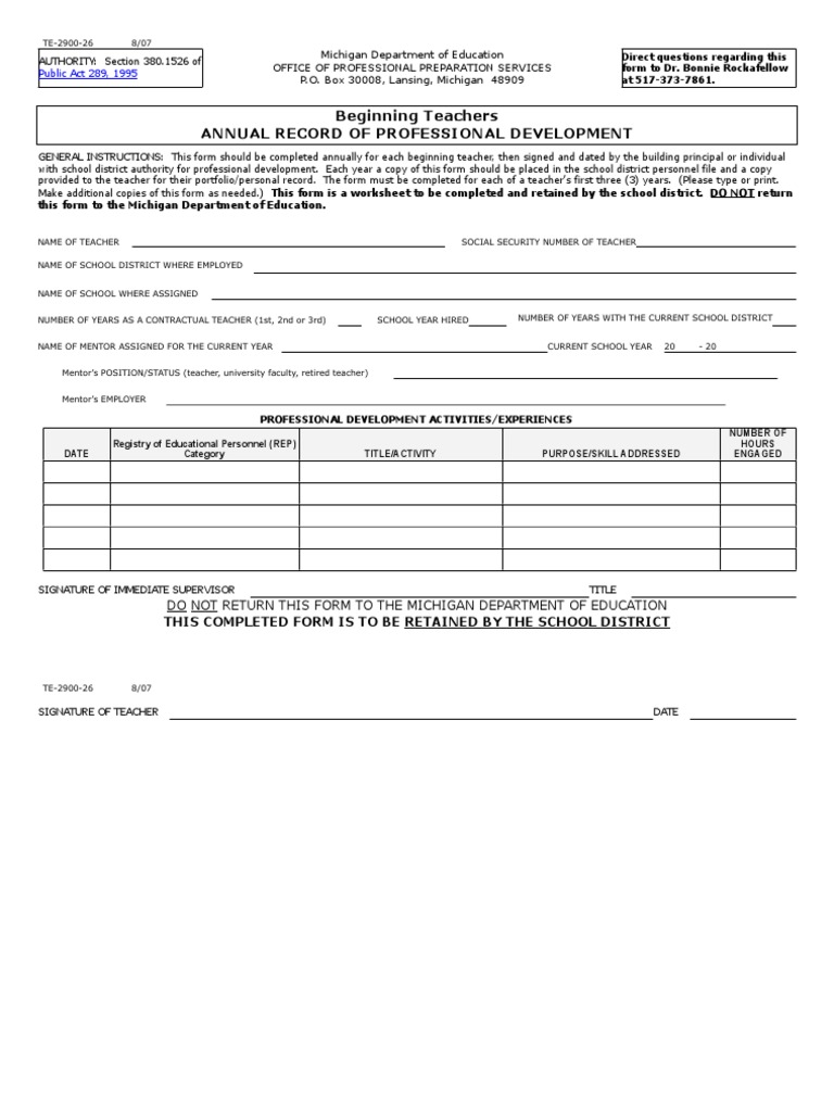 Annual Professional Development Record | PDF | Career & Growth | Social ...