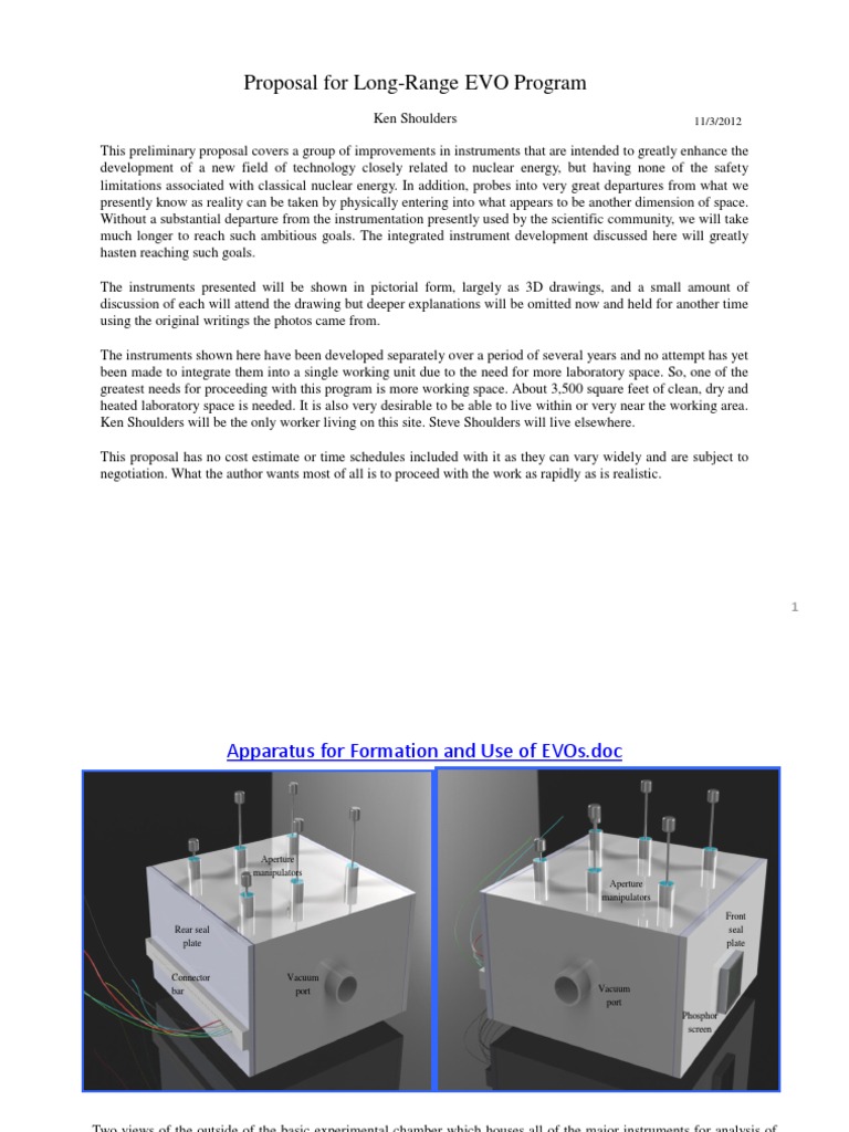 Proposal For Long Range EVO Program | PDF | Vacuum | Electrode