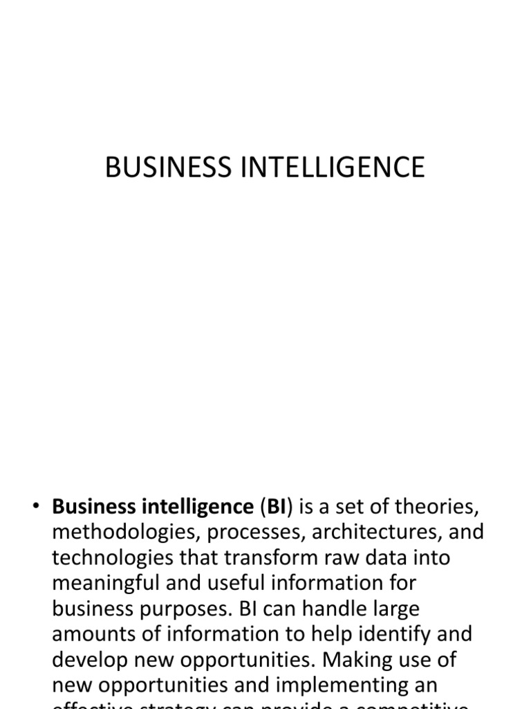 Business Intelligence and KPI Overview | PDF