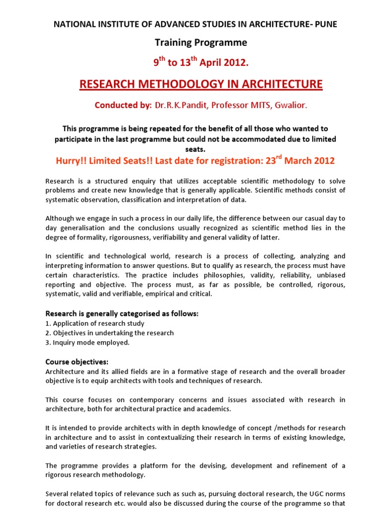 Research Methodology in Architecture | PDF | Scientific Method ...